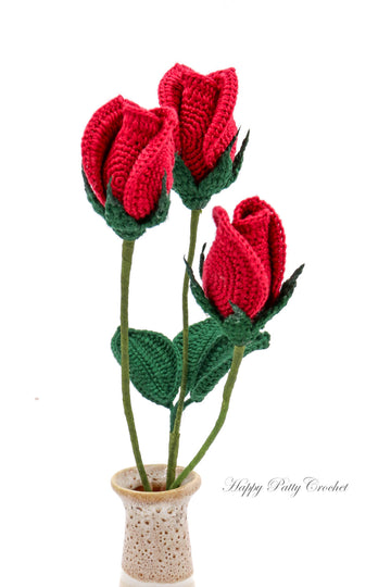 Realistic, Unique, Crochet Flower Patterns by Happy Patty Crochet