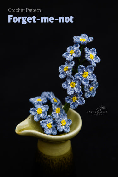 Crochet Forget-me-not Pattern by Happy Patty Crochet