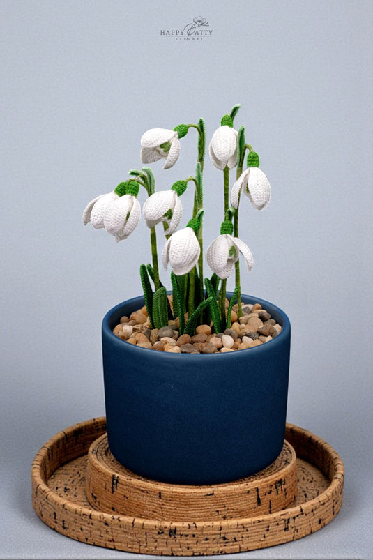 Crochet Snowdrop Flower Pattern by Happy Patty Crochet