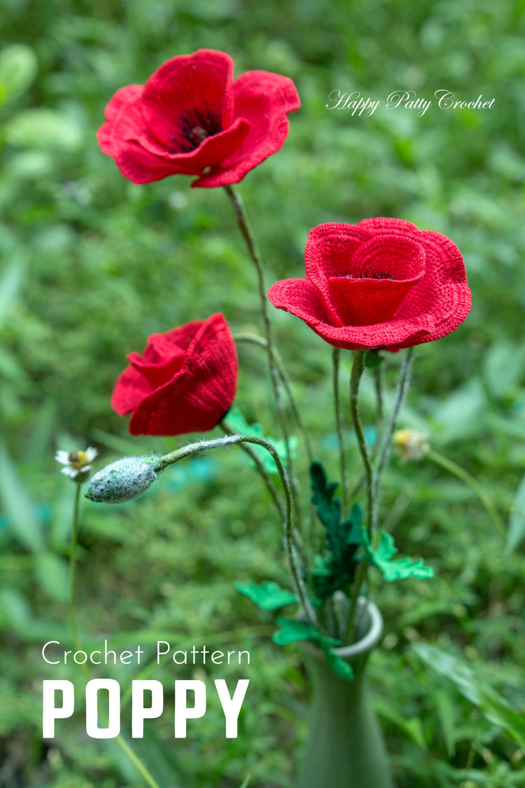 Crochet Poppy Pattern by Happy Patty Crochet